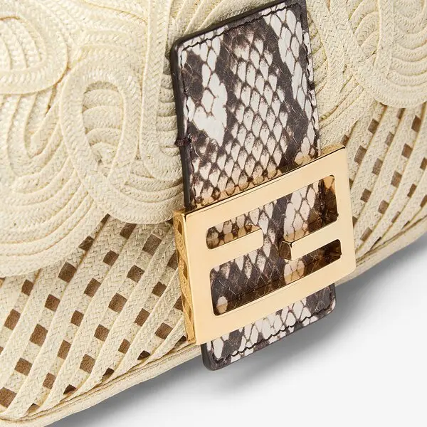 Fendi Baguette® Mini Ribbon Bag With Doily Embroidery
